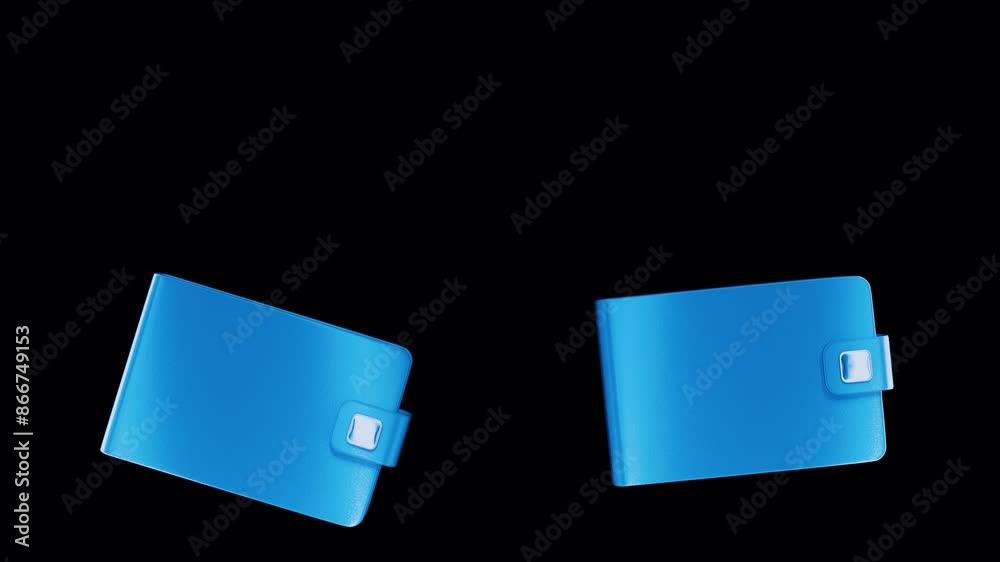 Coins fly from wallet to wallet Animation on a transparent background ...