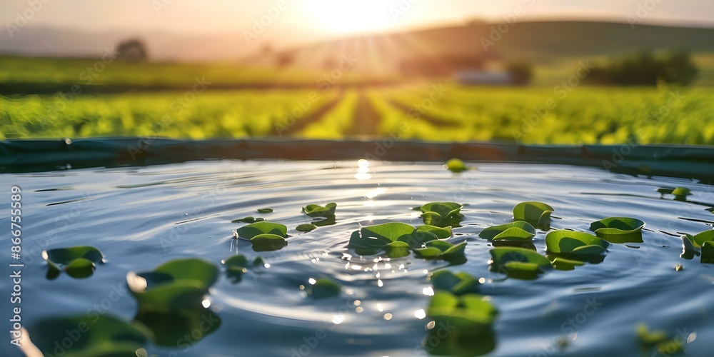 Tranquil farm with sustainable water system including rainwater ...
