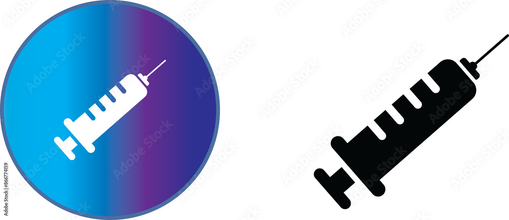 Medical Syringe Injection Symbols And Button On Transparent Background ...