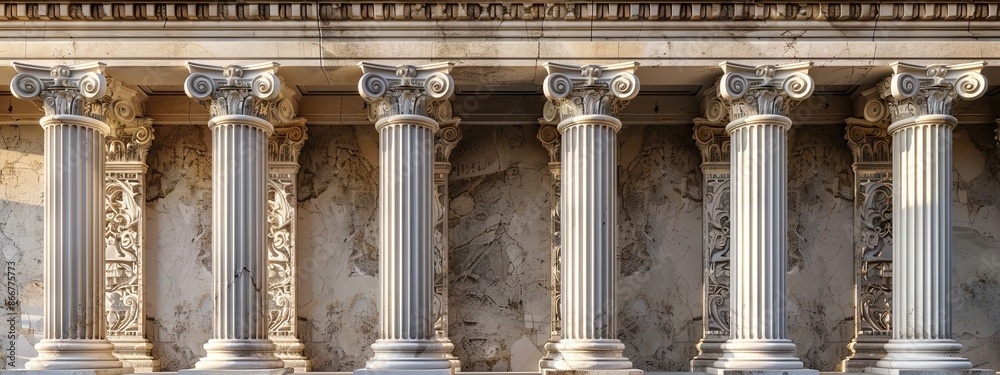 Column pillar Greek 3D Roman stone background white ancient Greece ...
