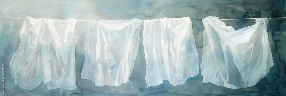 Ethereal ghostly sheet gently billowing and floating on a whimsical ...