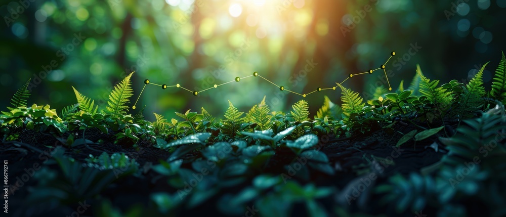 Simple vector growth chart with a green line rising sharply to indicate ...