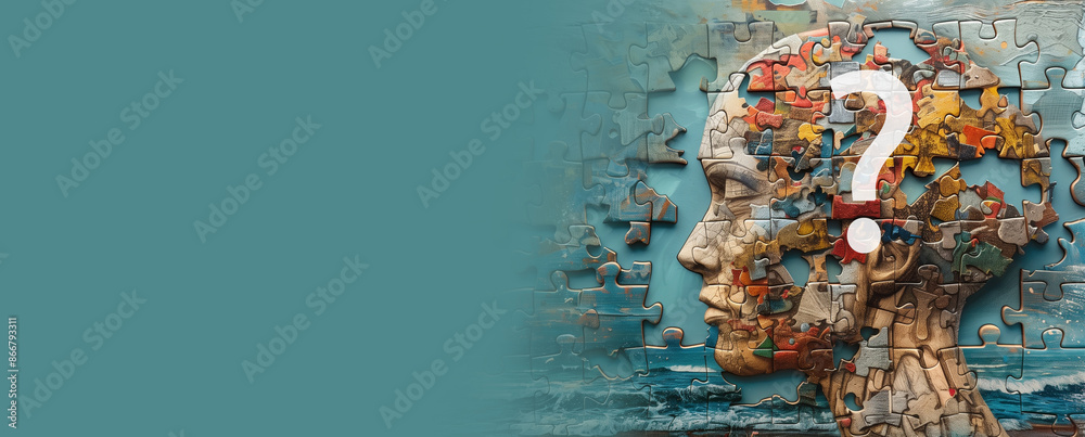 Human mind with a question mark, education and business concept, brain ...