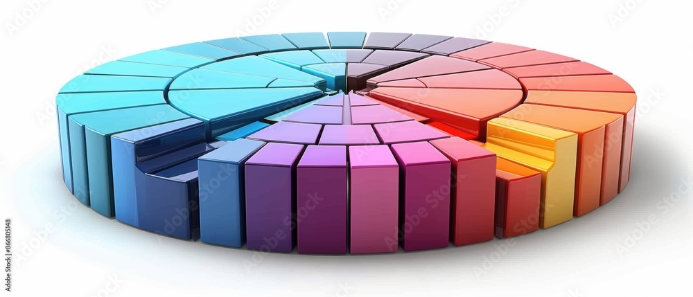 Vector pie chart with segments representing different growth factors in ...