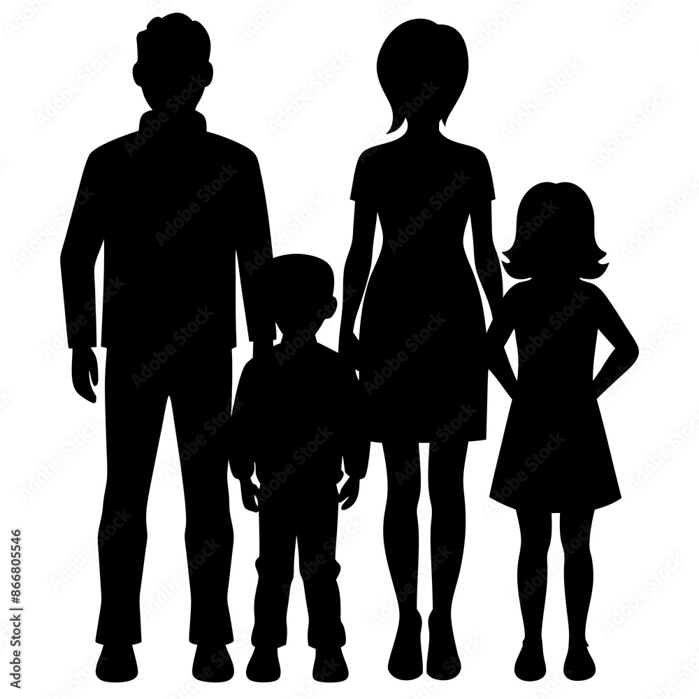 Family People, Child icon silhouette vector art illustration Stock ...