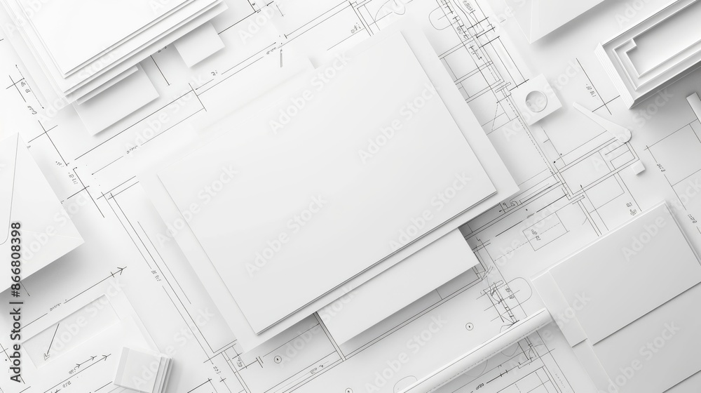 This image shows detailed architectural blueprints with plans and ...