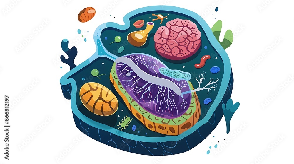 Diagram showing the structure of a typical plant cell labeling the ...