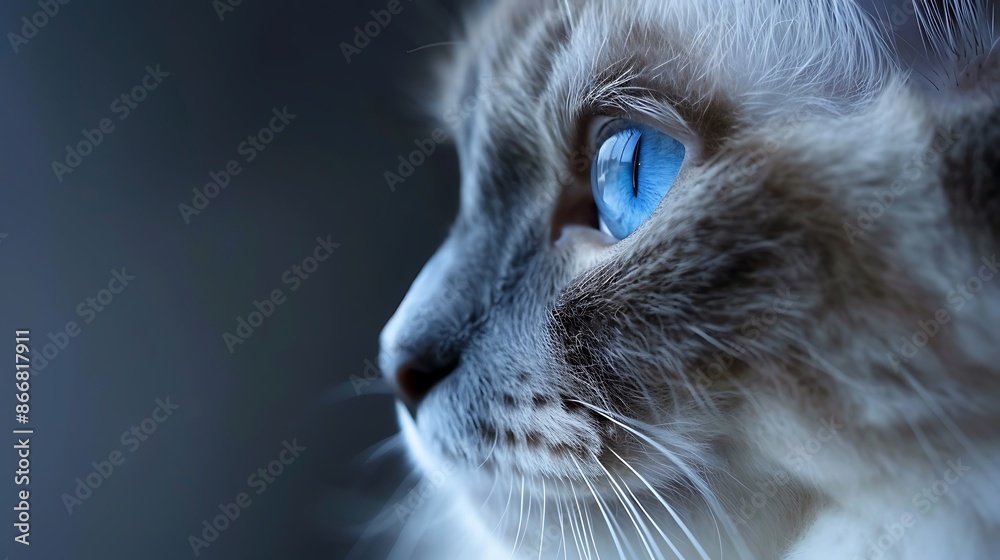 Educational visual aid on the Ragdoll Cat Felis catus illustrating its ...