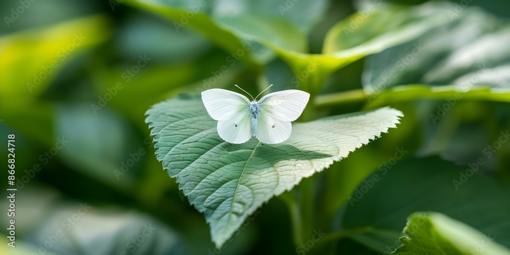 Domestic silk moth feeding on Bombyx mori leaf in an Indian garden ...