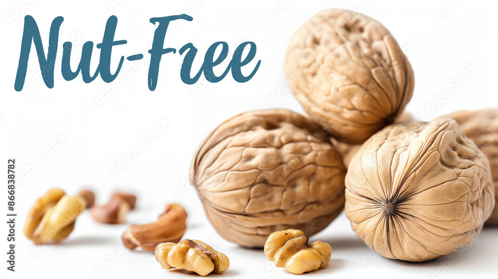 Modern minimalistic design featuring “Nut-Free” in green letters with a ...