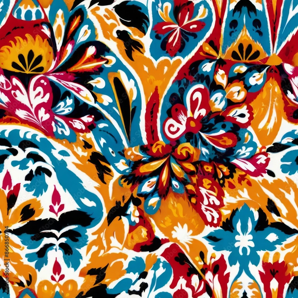 Colorful motif and texture from traditional hand loom Tenun ikat east ...