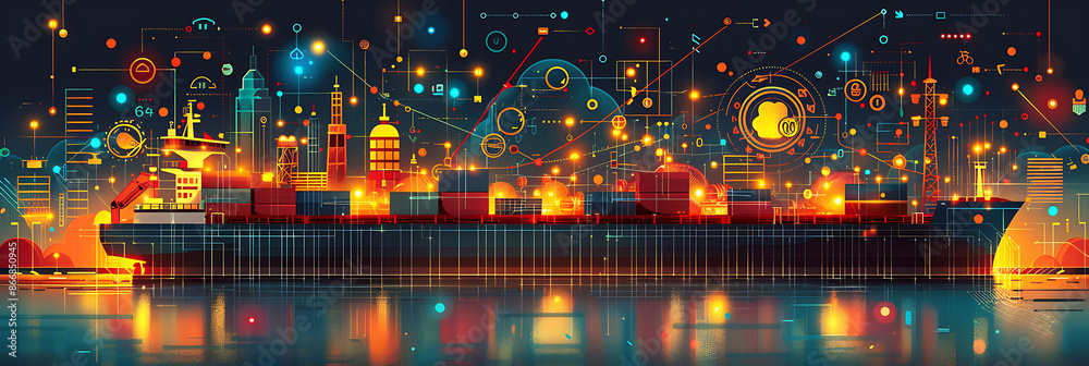 Sleek infographic illustrating the process of export documentation with ...