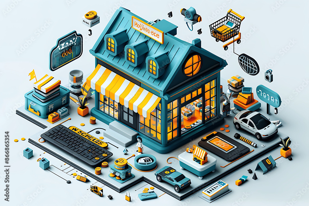 Engaging infographic of an online retail business model displaying ...