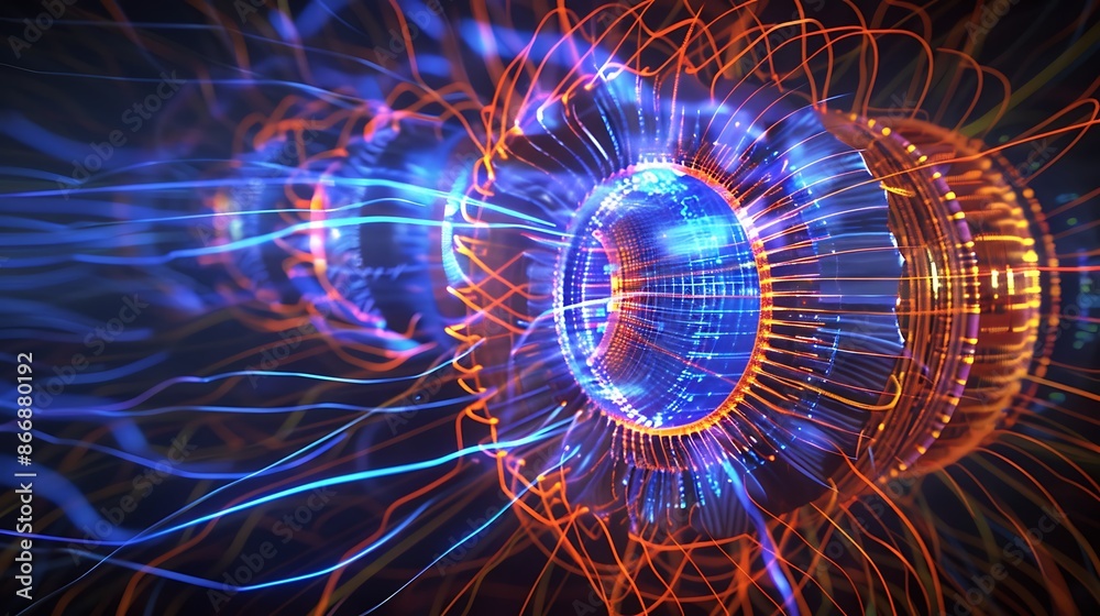 Detailed visual aid Magnetism illustrating magnetic fields behavior of ...