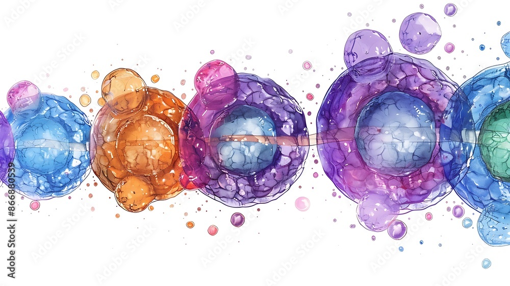 Diagram showing the process of cellular mitosis highlighting the phases ...
