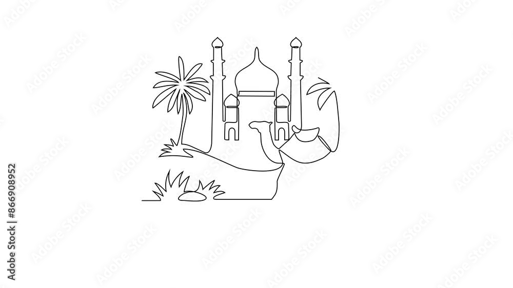 Animated self drawing of Islamic New Year celebration video design ...