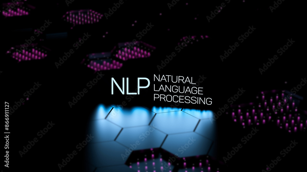 NLP NATURAL LANGUAGE PROCESSING text, lettering, acronym. NLP digital ...