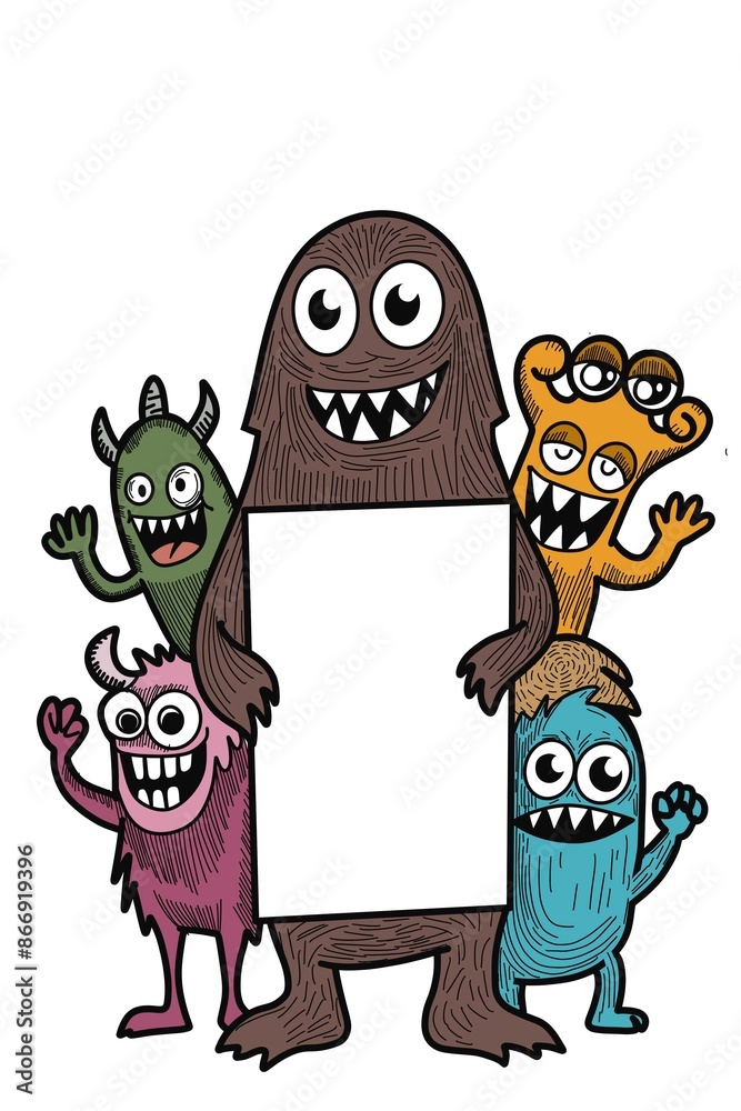 Hand-drawn illustrations, monsters doodle, Hand Drawn cartoon monster ...