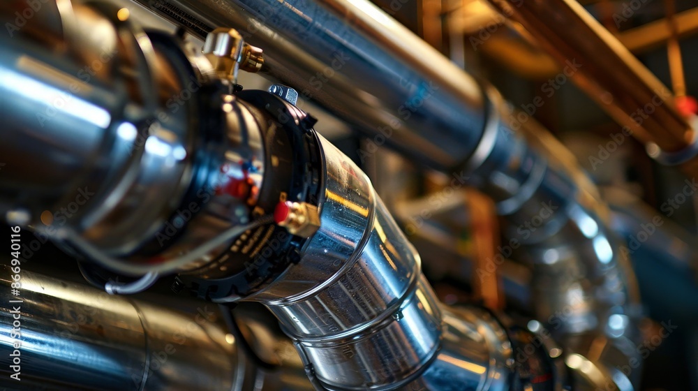 Water tubes integrated into a residential HVAC system, demonstrating ...