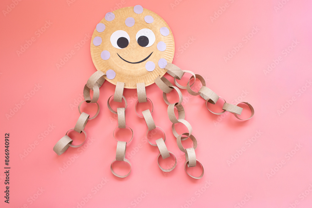 DIY octopus craft project with simple materials, disposable plate ...