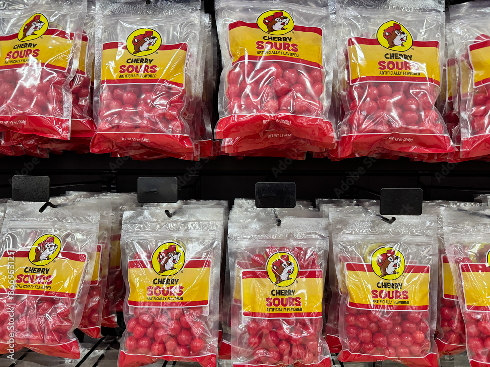 Temple, Texas - June 28, 2024: Cherry sours chewy candy bags for sale ...