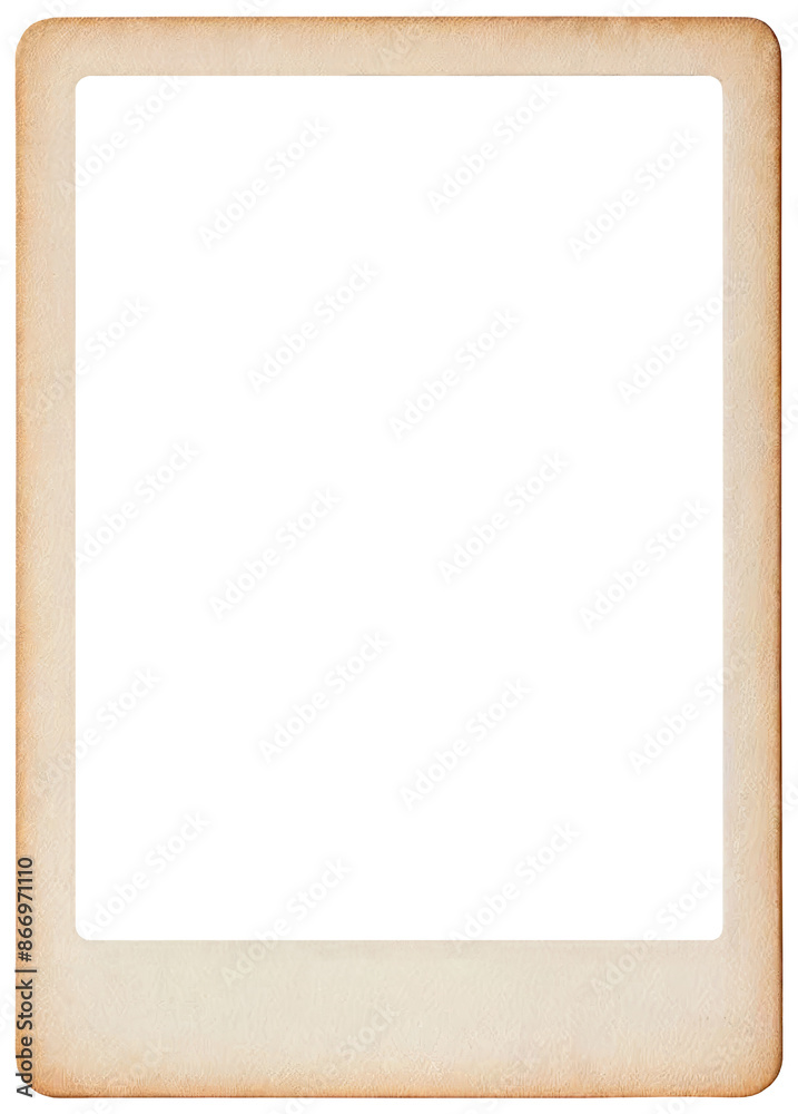 PNG Blank retro photo frame with aged paper border and empty ...