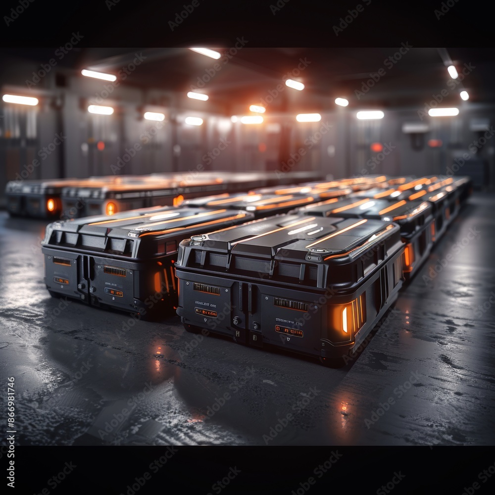 Electric vehicle battery cells on mass production assembly line for ...