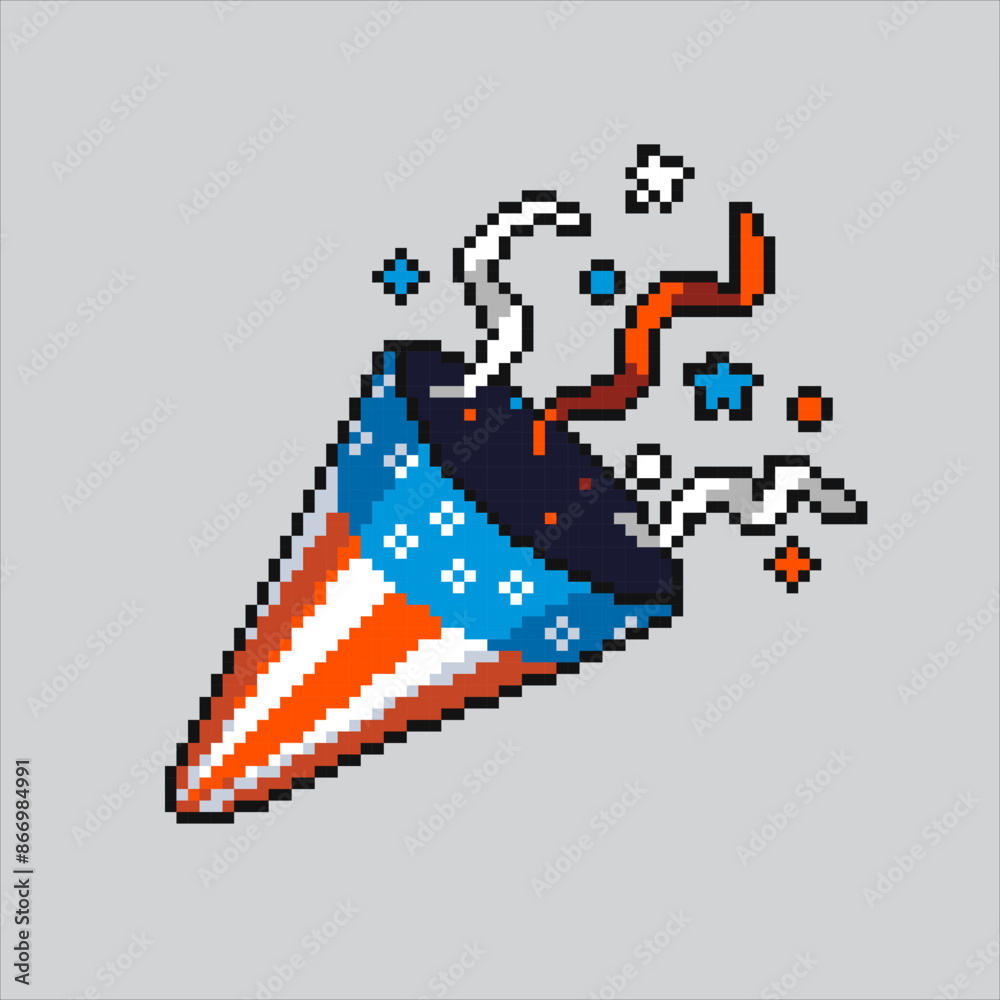 Pixel art illustration US Confetti. Pixelated United States Confetti ...