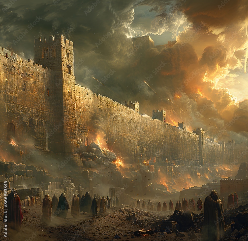 Decaying medieval castle fortifications. Aged Fortress Collapses: A ...