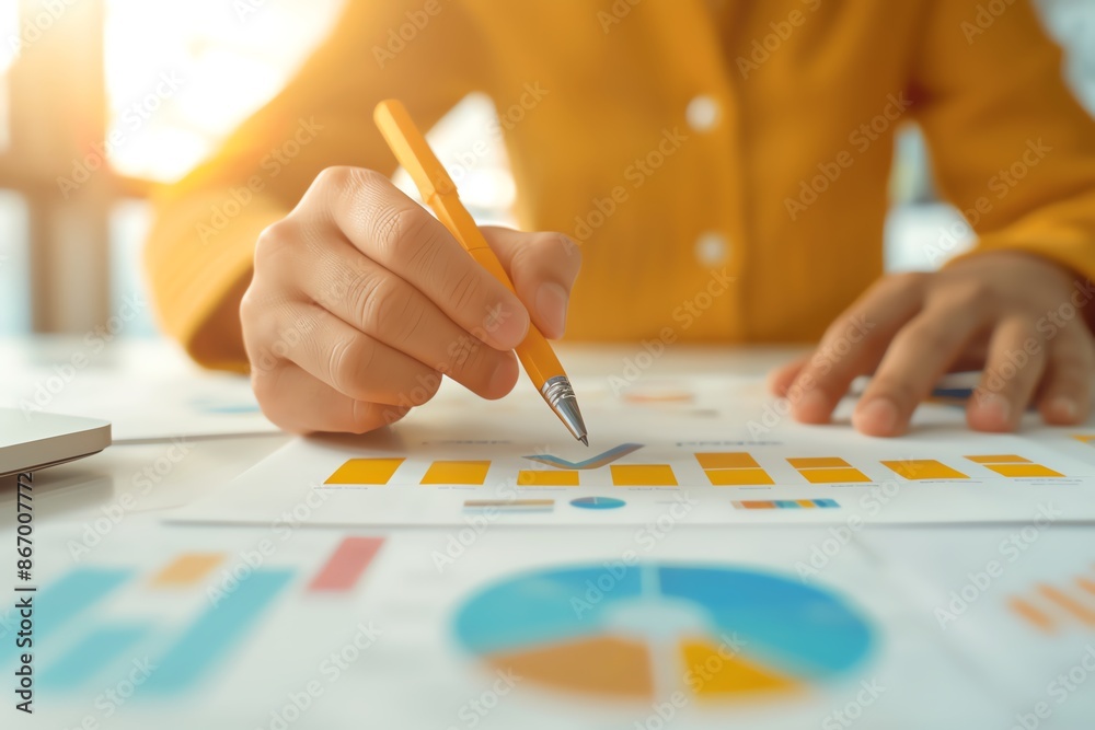 Business team conducting a SWOT analysis using tools available on a ...