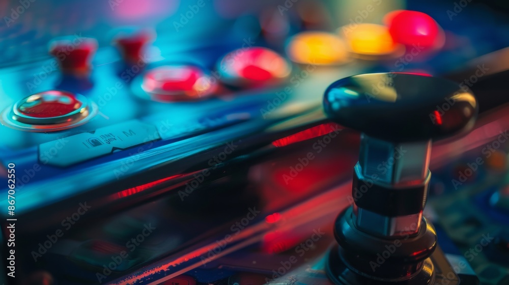 A vintage arcade machine blending with a digital gaming console ...