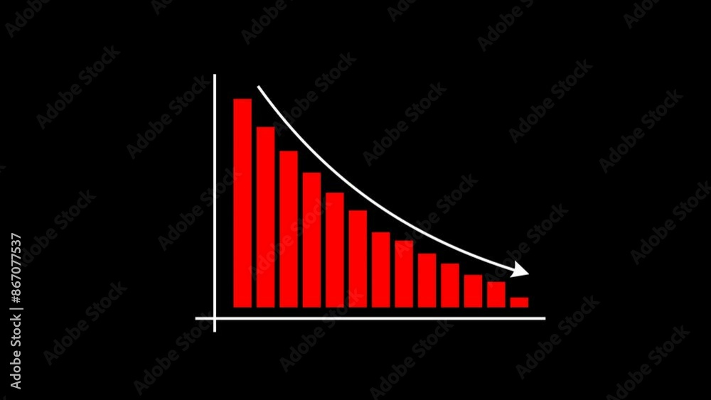 Graph Going down. Decline Failure Decreasing Bar Graph, Business loss ...