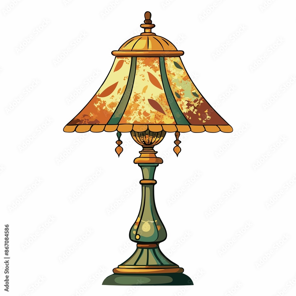 Character-filled vintage lamp with unique, hand-painted design and ...