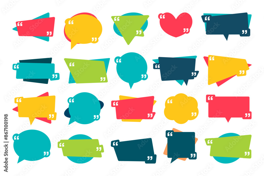 Quotes frames. Quote remark, mention quotations frame and callout text ...