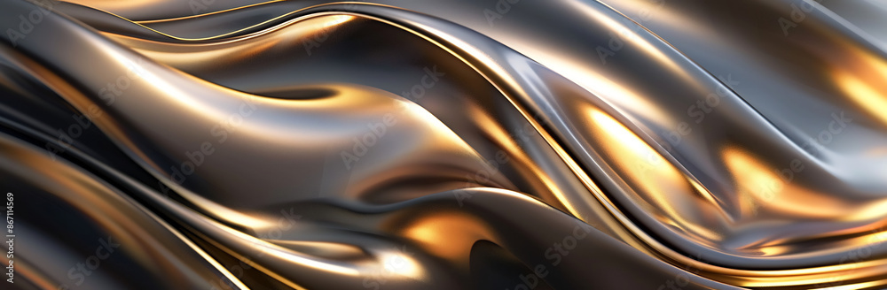 Fluid Dynamic Waves of Metallic Graphite and Gold Creating Elegant ...