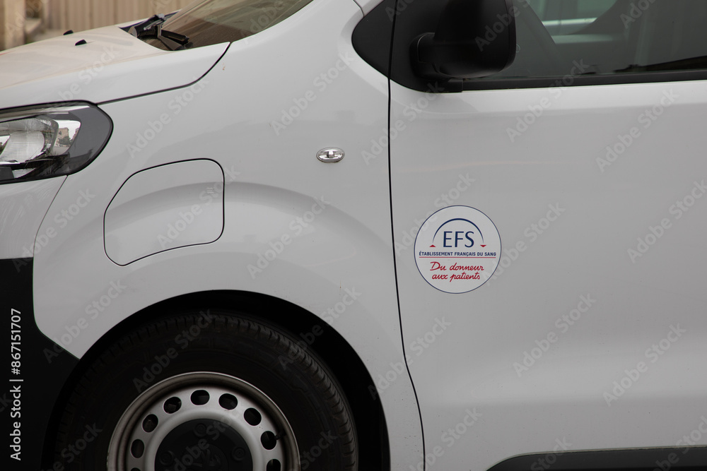 EFS etablissement francais du sang sign logo ans sticker brand text on ...