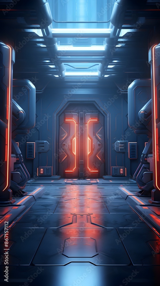 Futuristic High-Security Prison with Robotic Guards and Energy Barriers ...