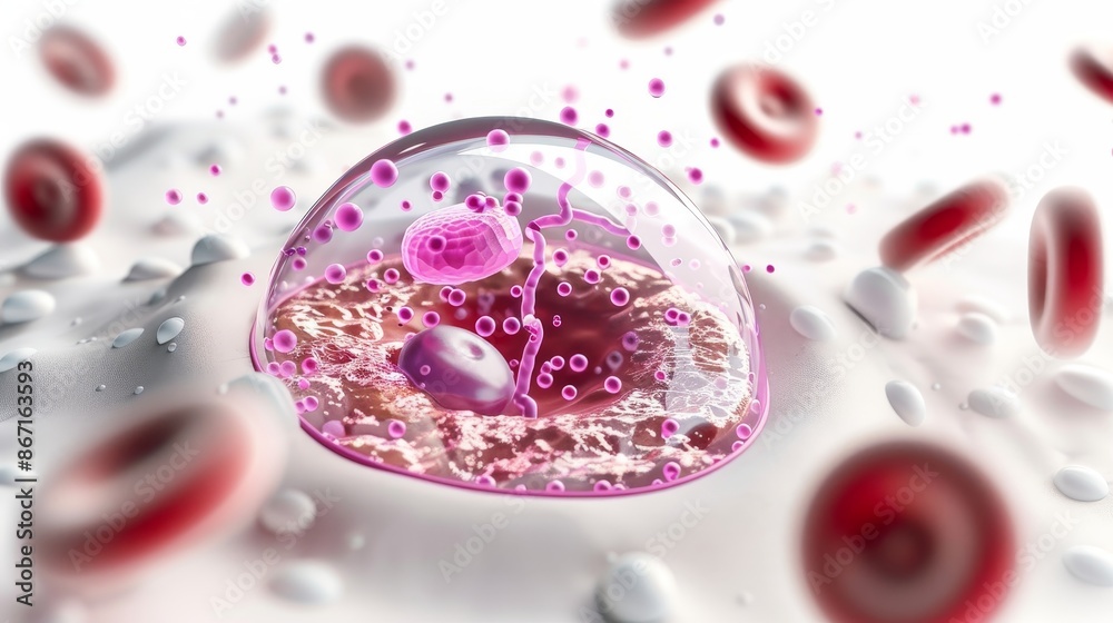Cellular biology diagram depicting diffusion, osmosis, and active ...