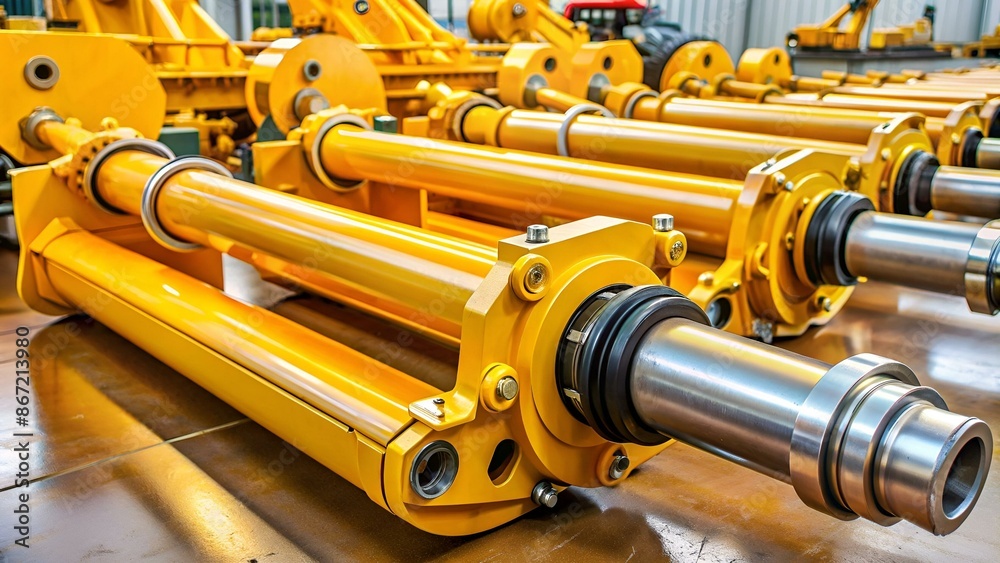 Powerful hydraulic cylinders. The main power and driving element for ...