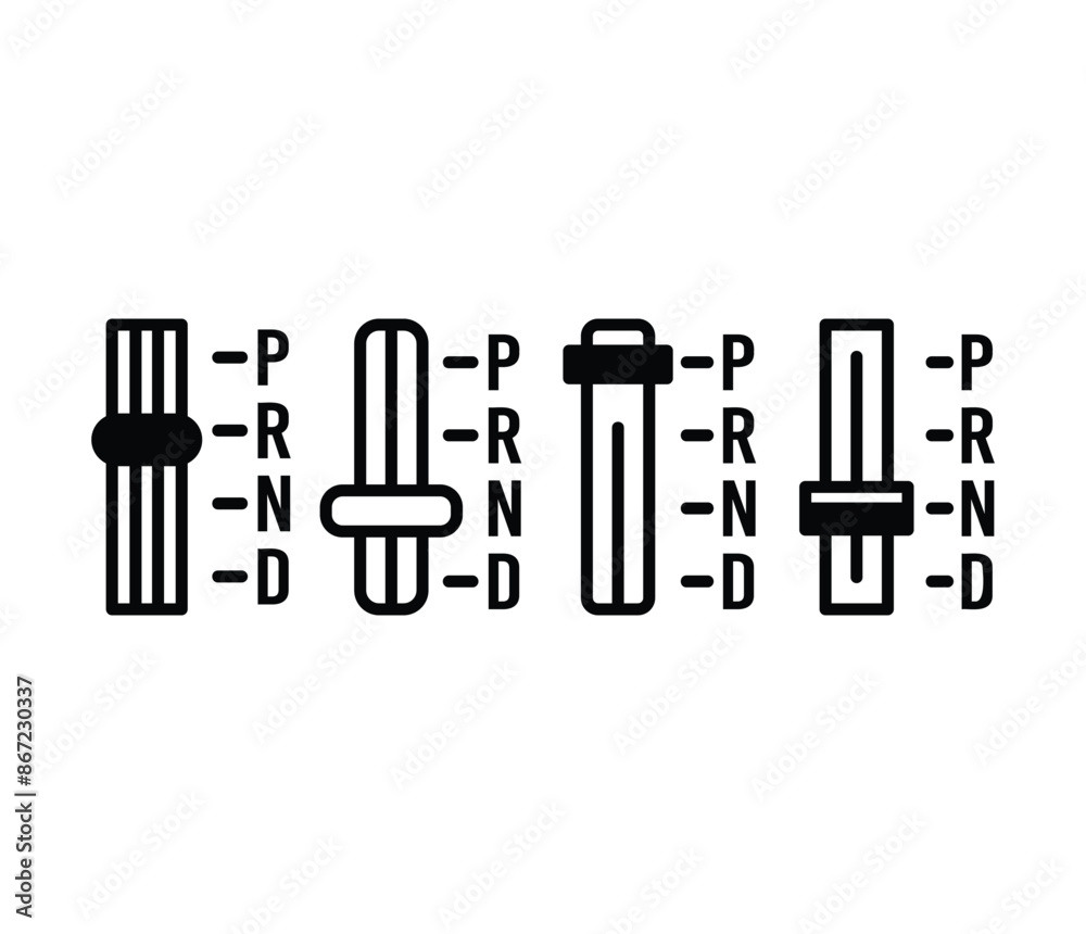 automatic transmision car drive gear icon symbol sign vector design ...