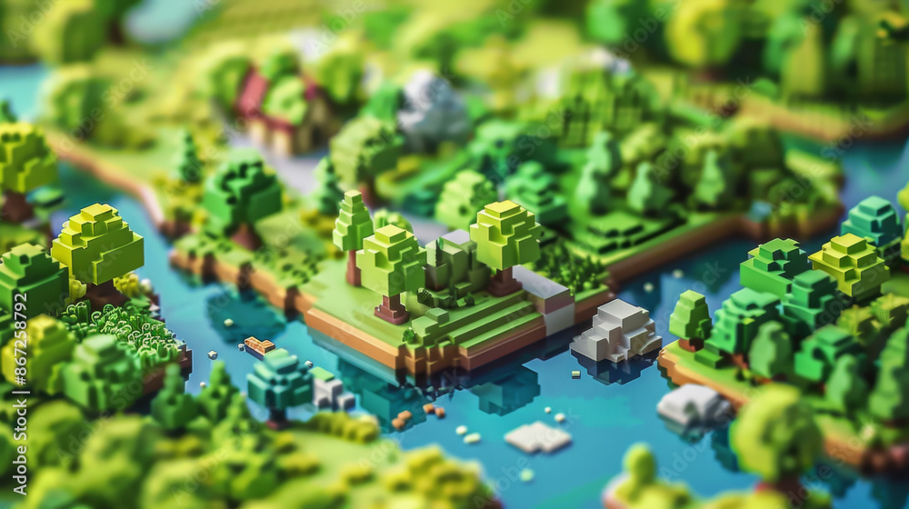 A classic isometric video game map transforms into a firstperson view ...