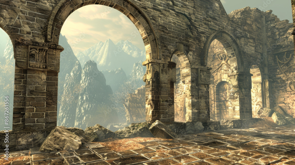 Ancient Ruins with Time Portals D ancient ruins with D time portal ...