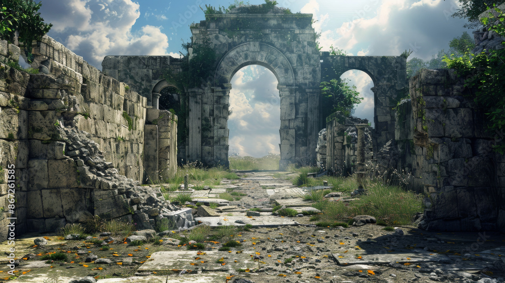 Ancient Ruins with Time Portals D ancient ruins with D time portal ...