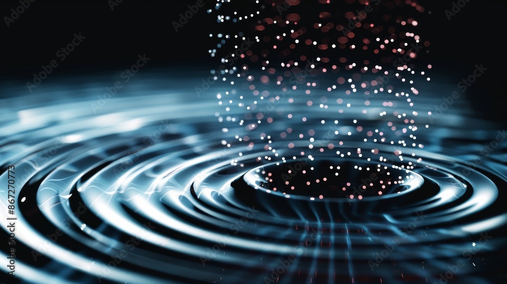 Black vibration and sound wave. Circle pulse wave with points and ...
