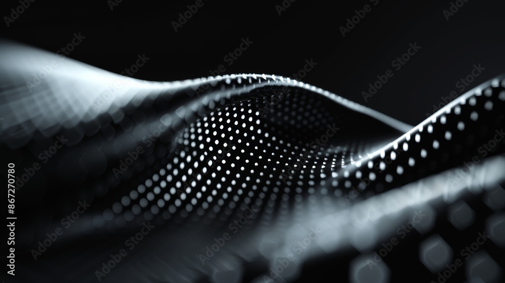 Black vibration and sound wave. Circle pulse wave with points and ...