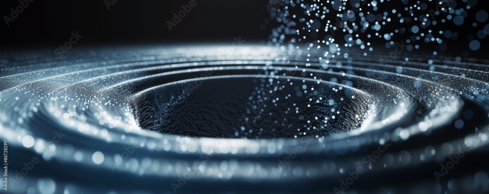 Detailed vector of a black vibration sound wave, circular pulse wave ...