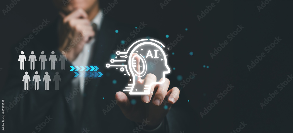 Business person think before make decision to lay off employee and ...