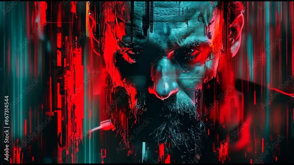 Cyberpunk Glitch Animation in 4K, Creepy VHS Glitch Collage and ...