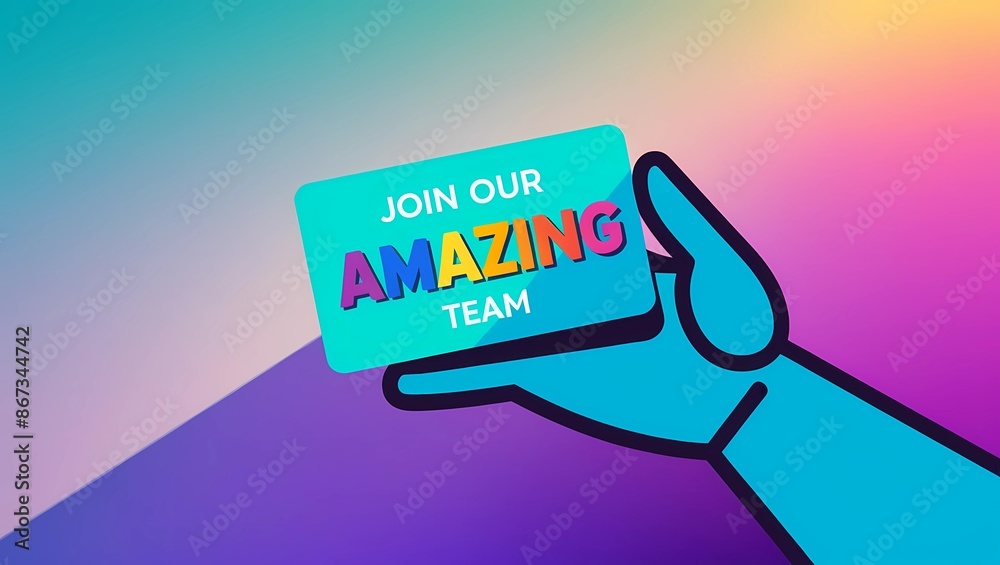 Join Our Amazing Team Recruitment Poster with Vibrant Hand Holding ...