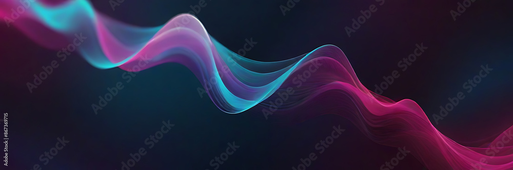Abstract blue tech background with digital waves, dynamic network ...